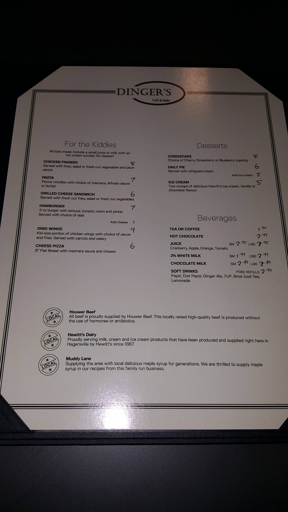 Menu at Plank Road Taps & Grill restaurant, Hagersville