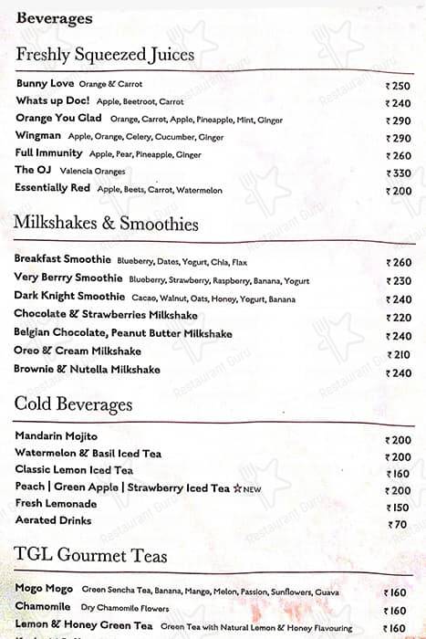 Menu at Poetry by Love and Cheesecake, Mumbai, Ground Floor