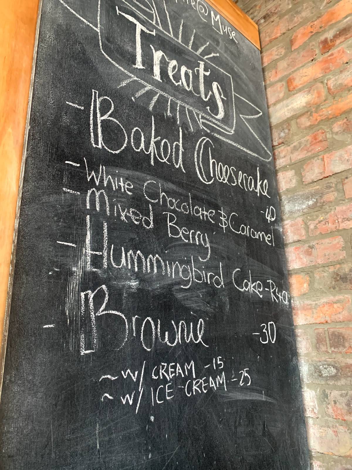 Menu at Muse Restaurant, South Africa