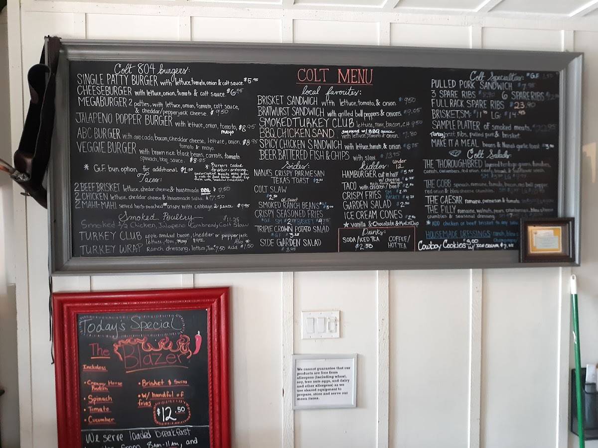 Menu at COLT Grill Cottonwood pub & bar, Cottonwood