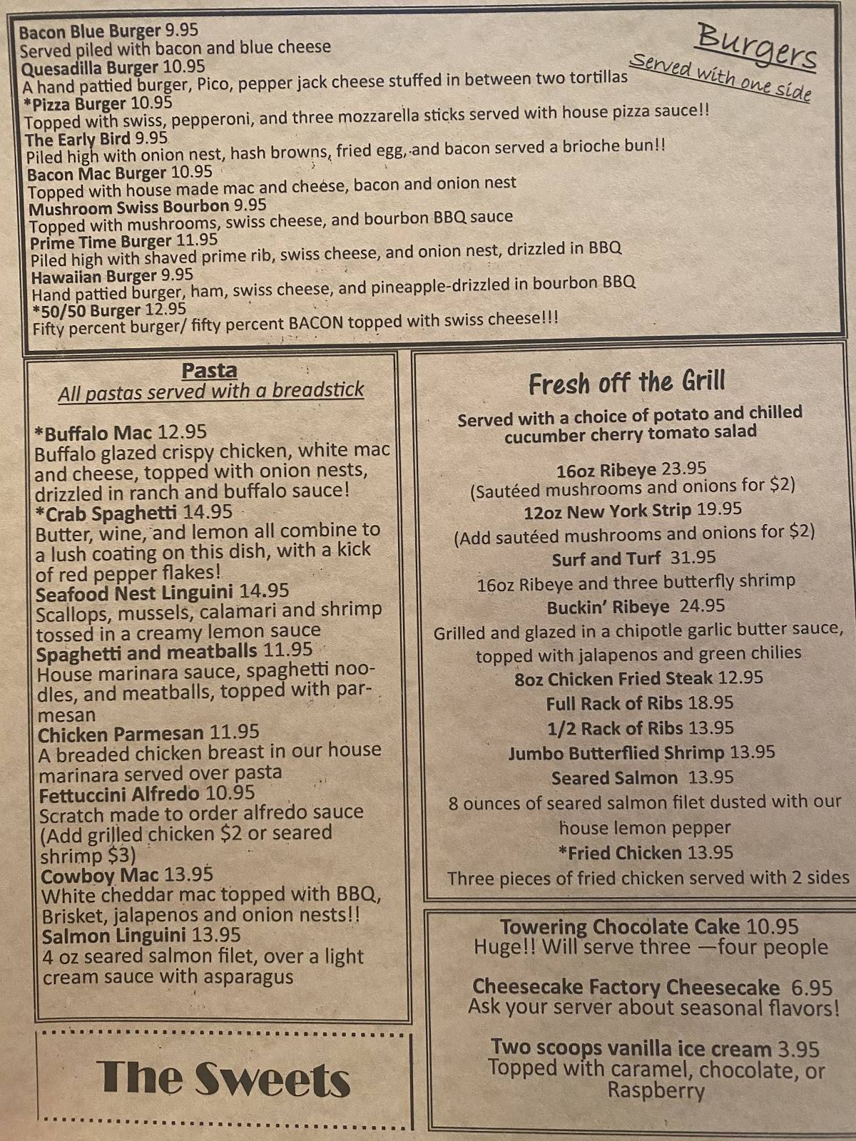 Menu at Monument Grill pub & bar, Gering