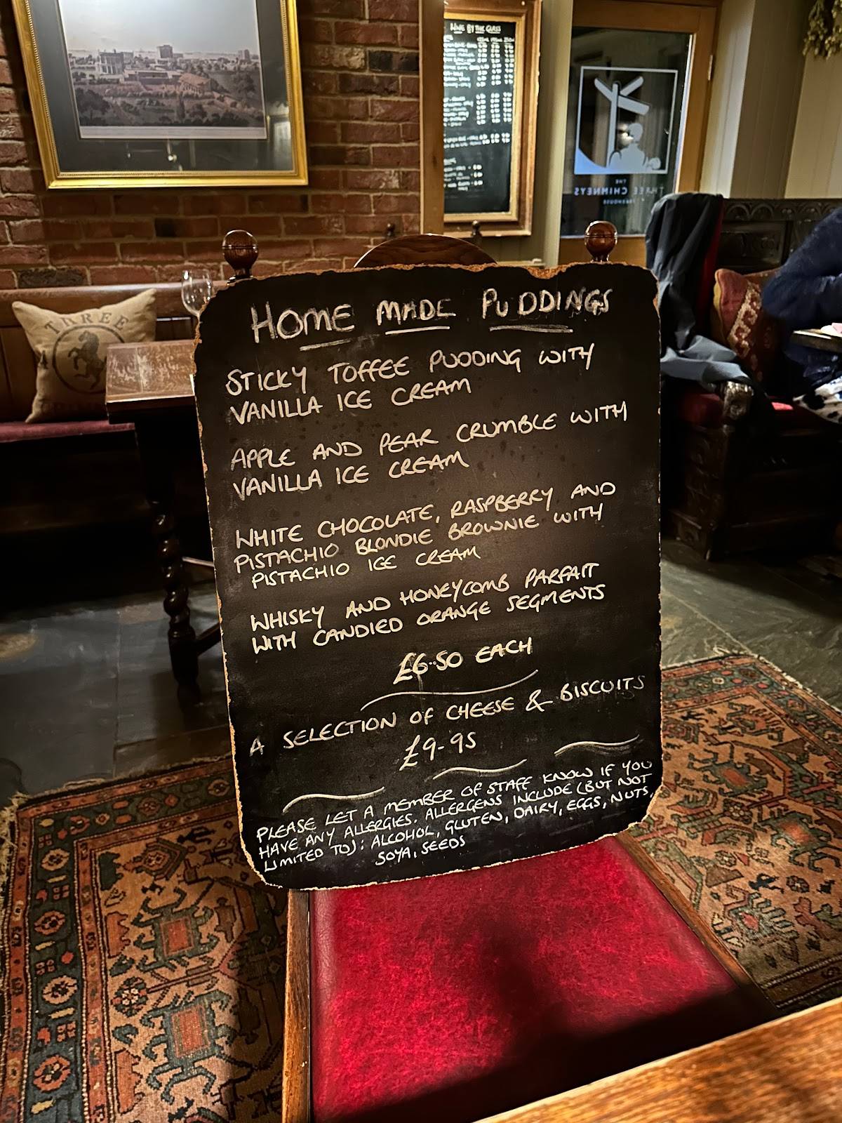 Menu at The Three Chimneys pub & bar, Smarden