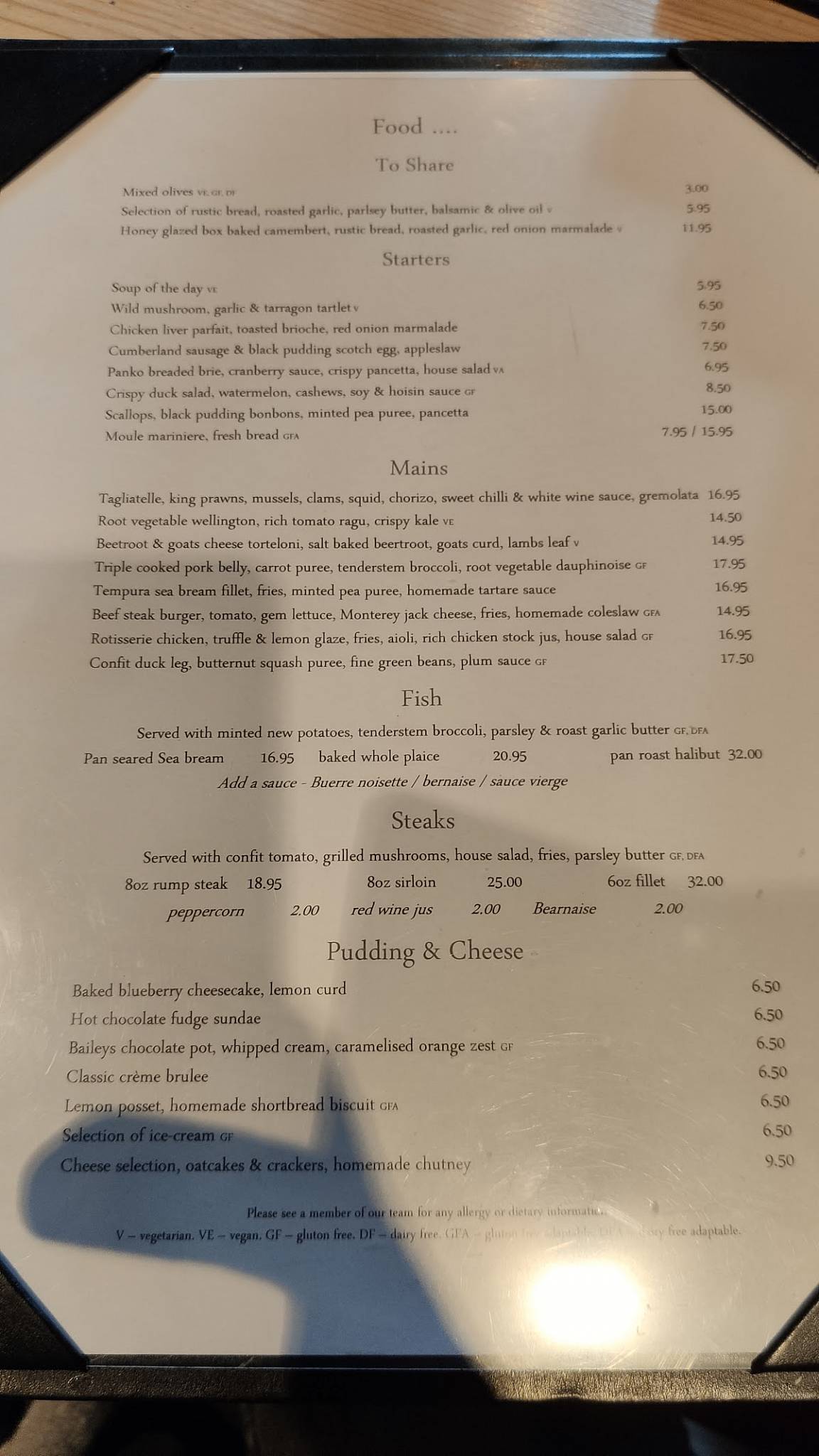 Menu at The White Horse pub & bar, Banbury, White Horse