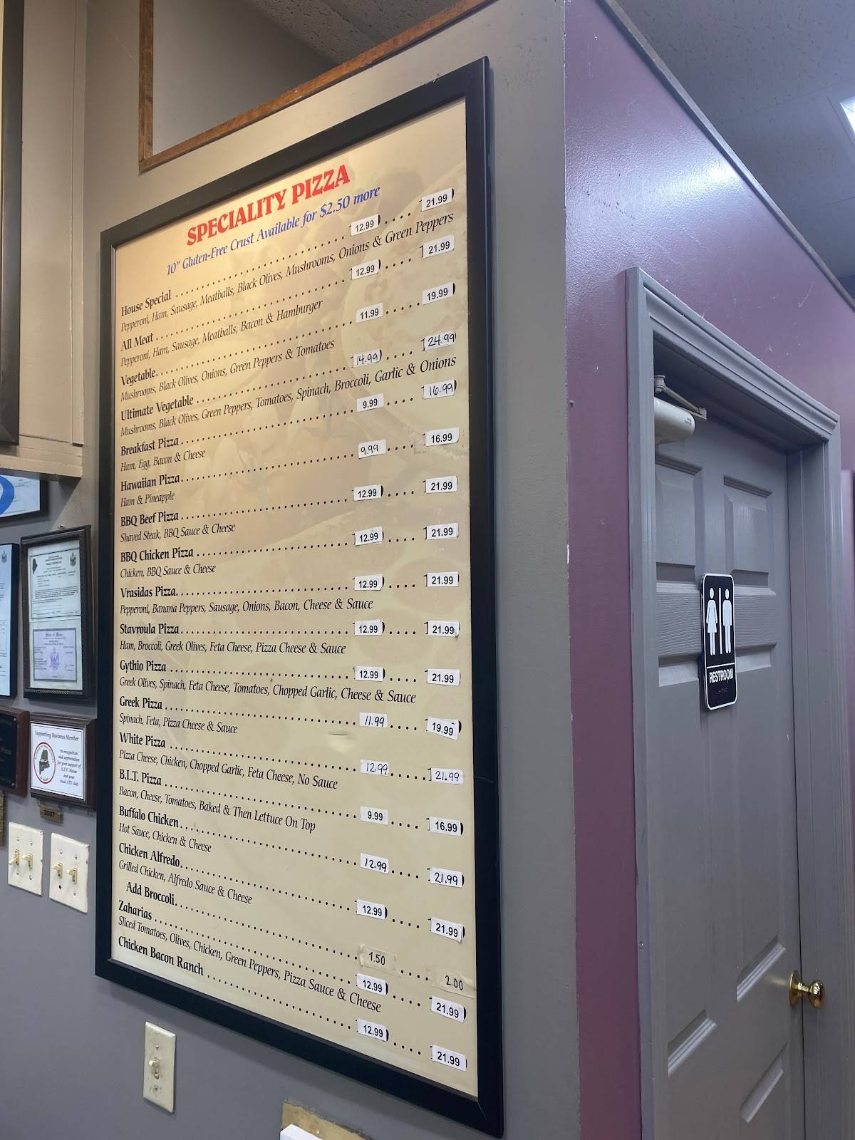 Menu at Unity House of Pizza pub & bar, Unity