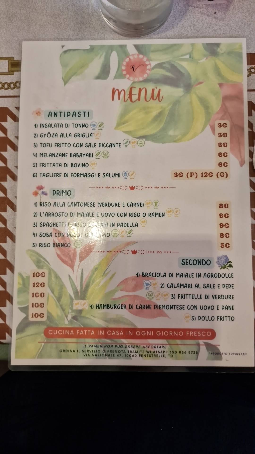 Speisekarte von Va Va Bar, Fenestrelle