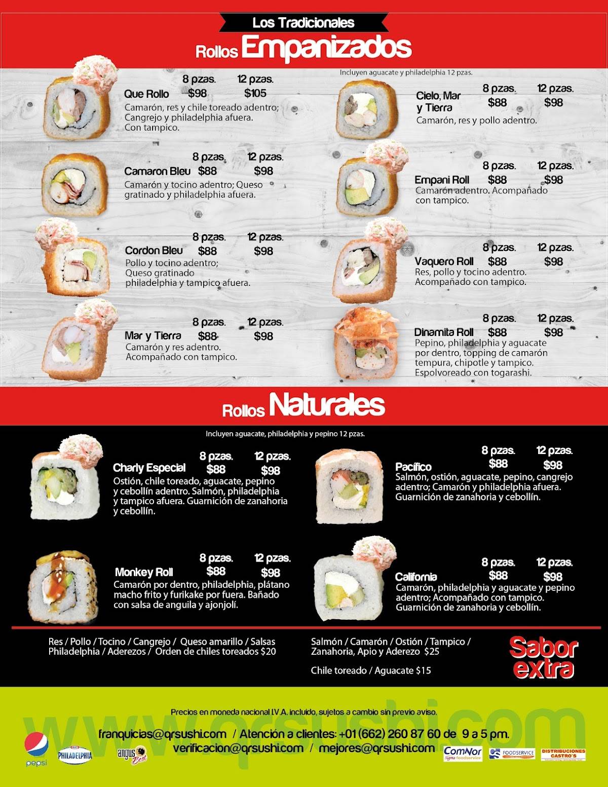 Carta del restaurante Que Rollo Sushi López Portillo, Hermosillo, Plaza ...