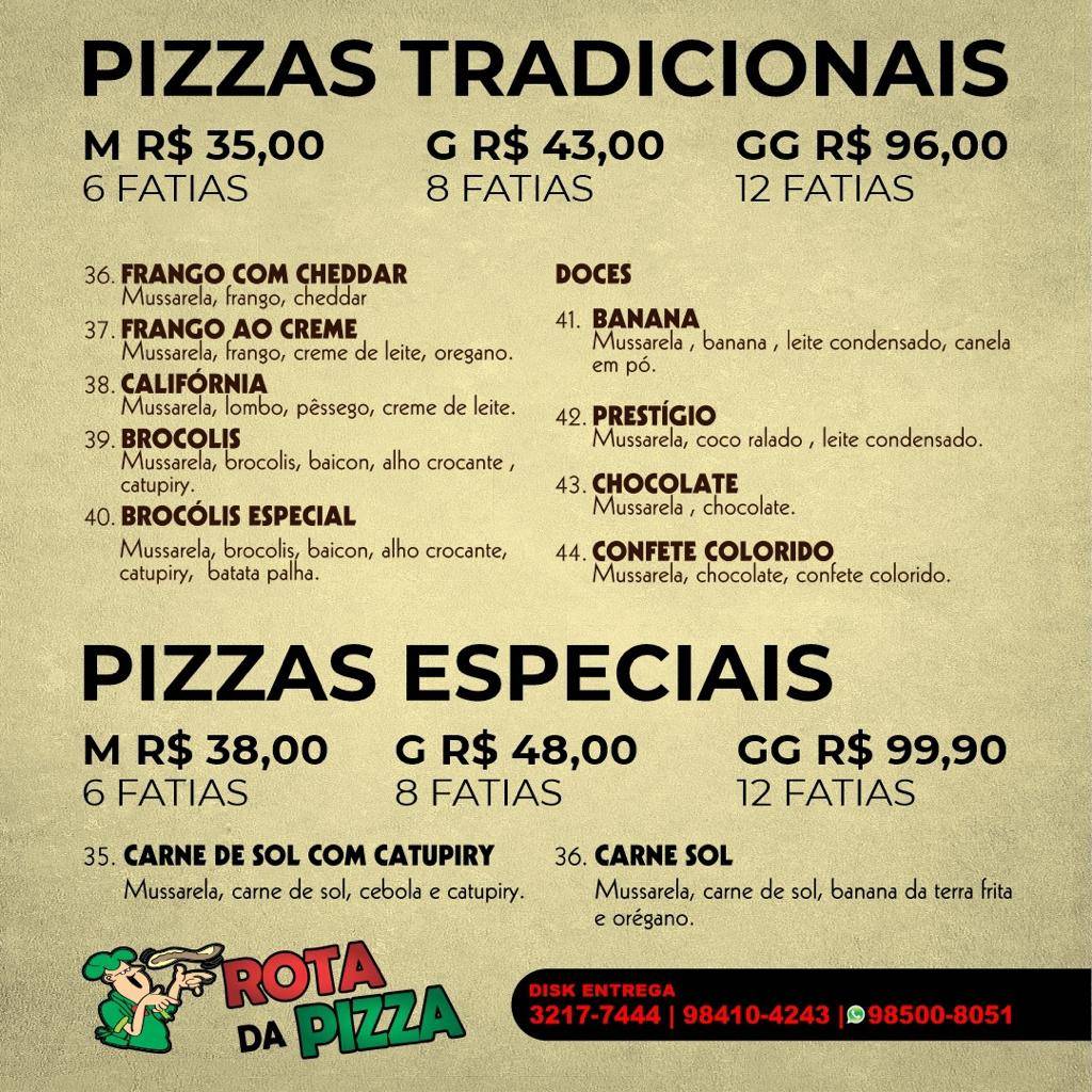 Menu em ROTA DA PIZZA restaurante, Palmas