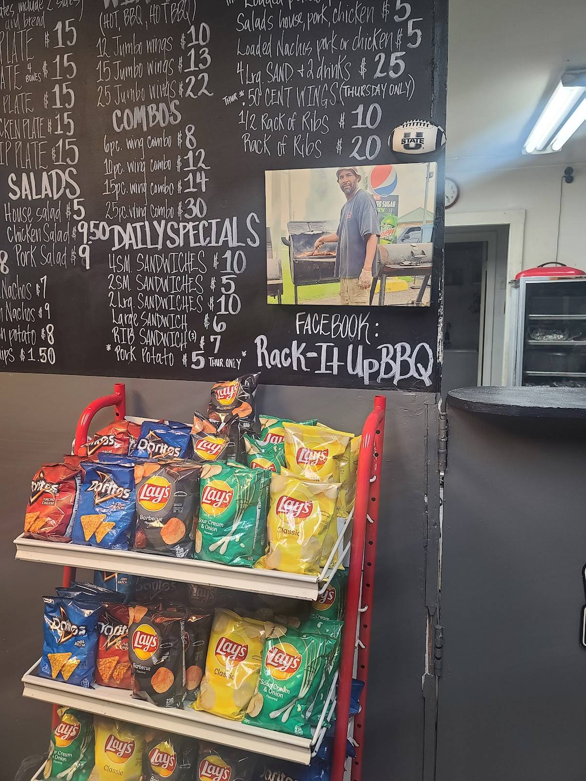 Menu at Rack-It Up BBQ, Attalla