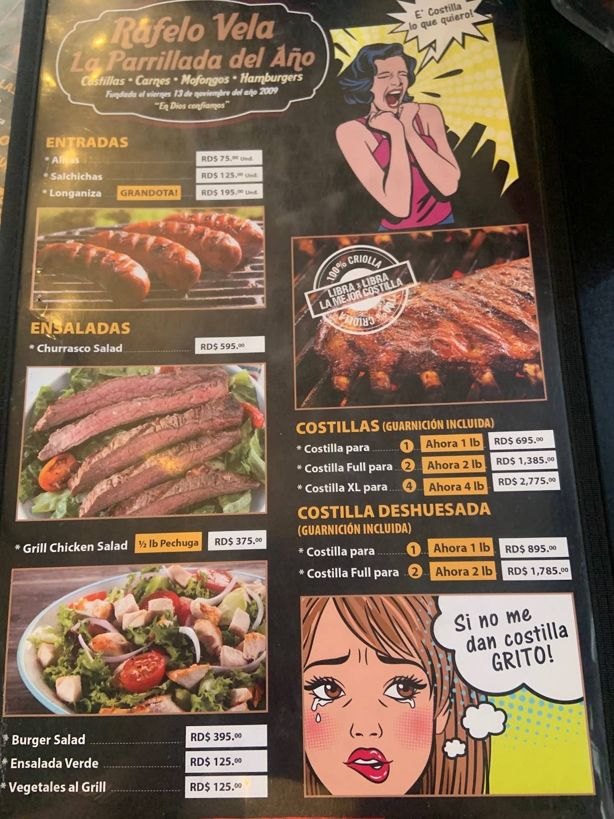 Carta de Rafelo Vela La Parrillada del Año, Santo Domingo