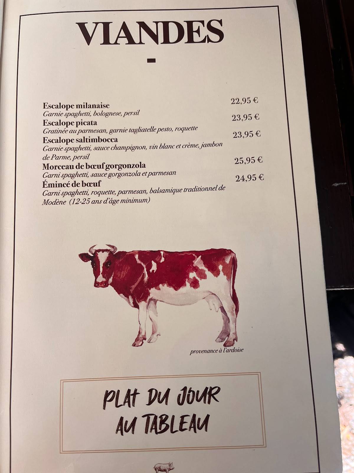 Menu au Ragazzi da Peppone restaurant, Le Bouscat, 27 Rue Emile Zola