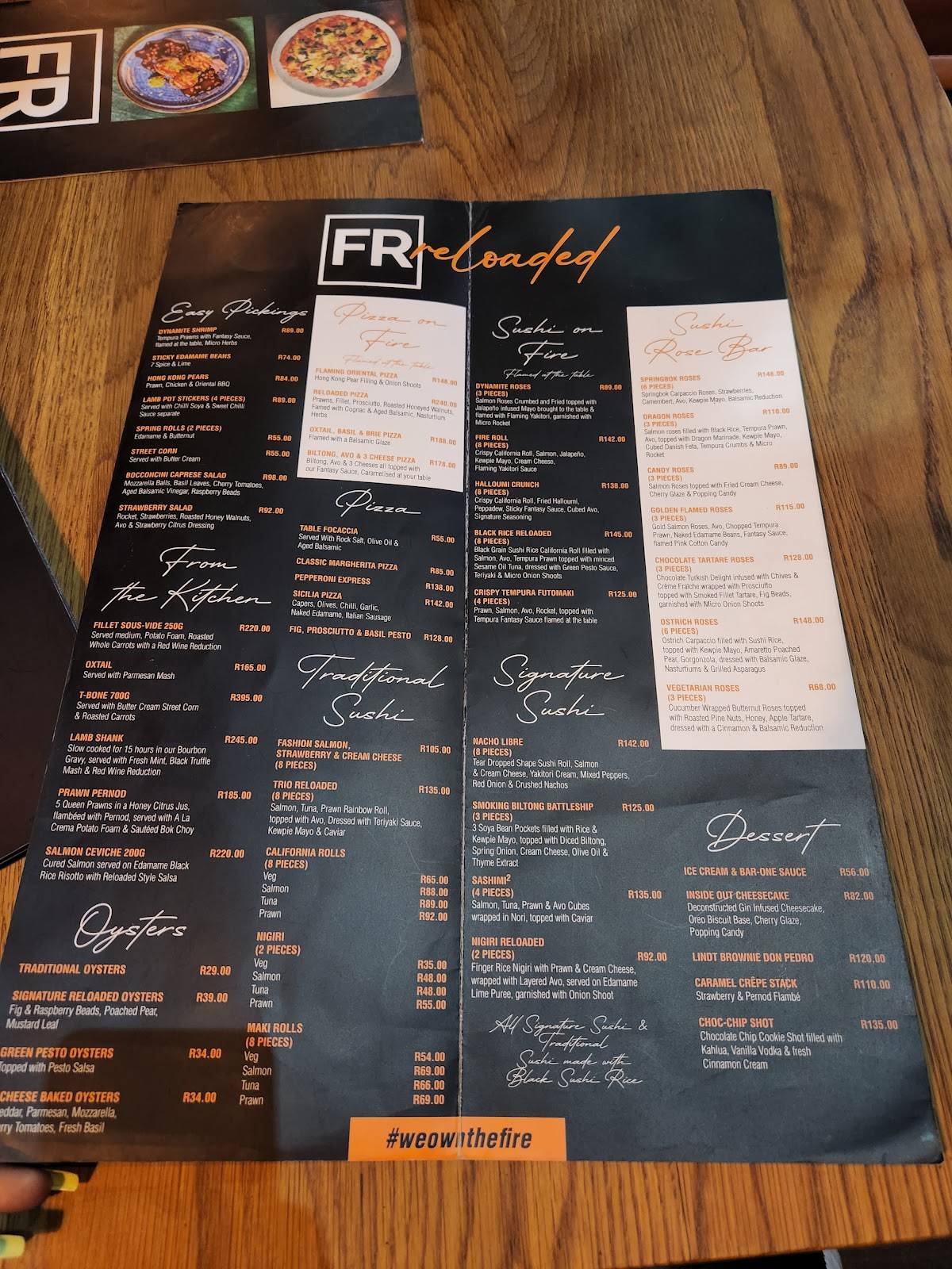 Menu at Fireroom Montecasino restaurant, Randburg, no. 64 Montecasino ...