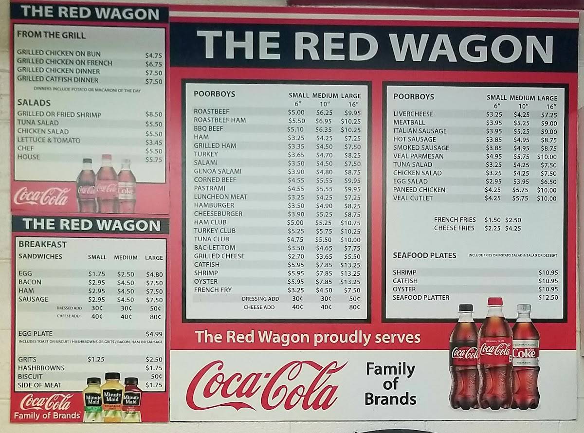 Menu at Red Wagon Poboys restaurant, Harahan