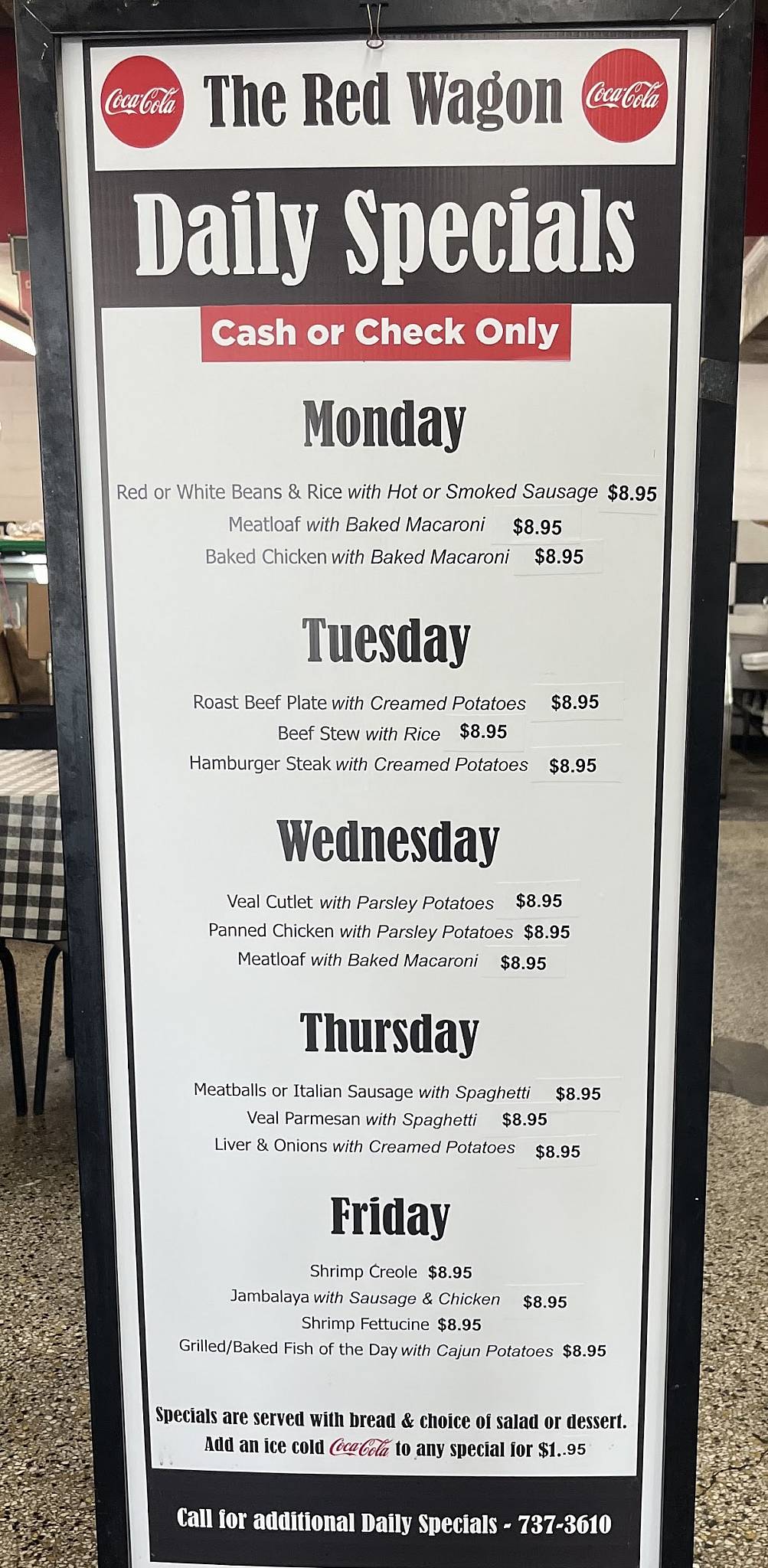 Menu at Red Wagon Poboys restaurant, Harahan