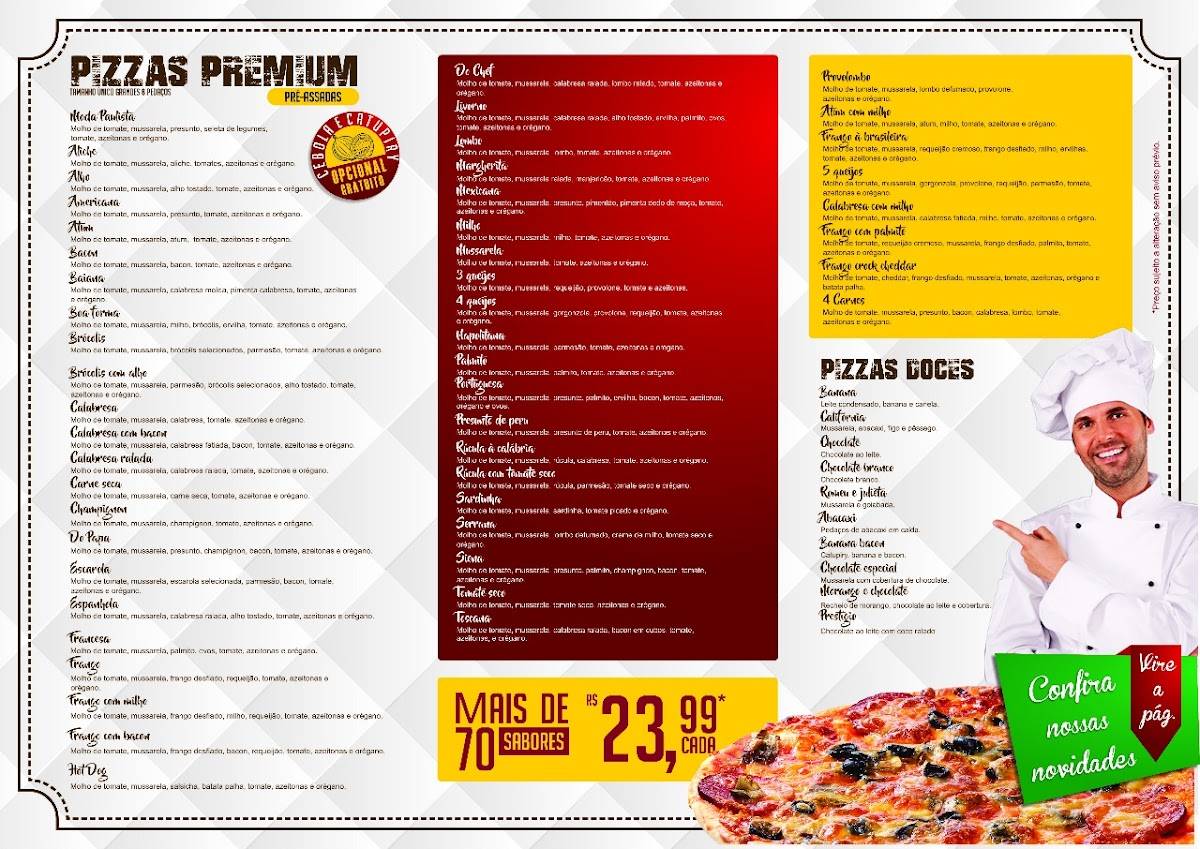 Menu em Rede Pizza X pizzaria, Londrina