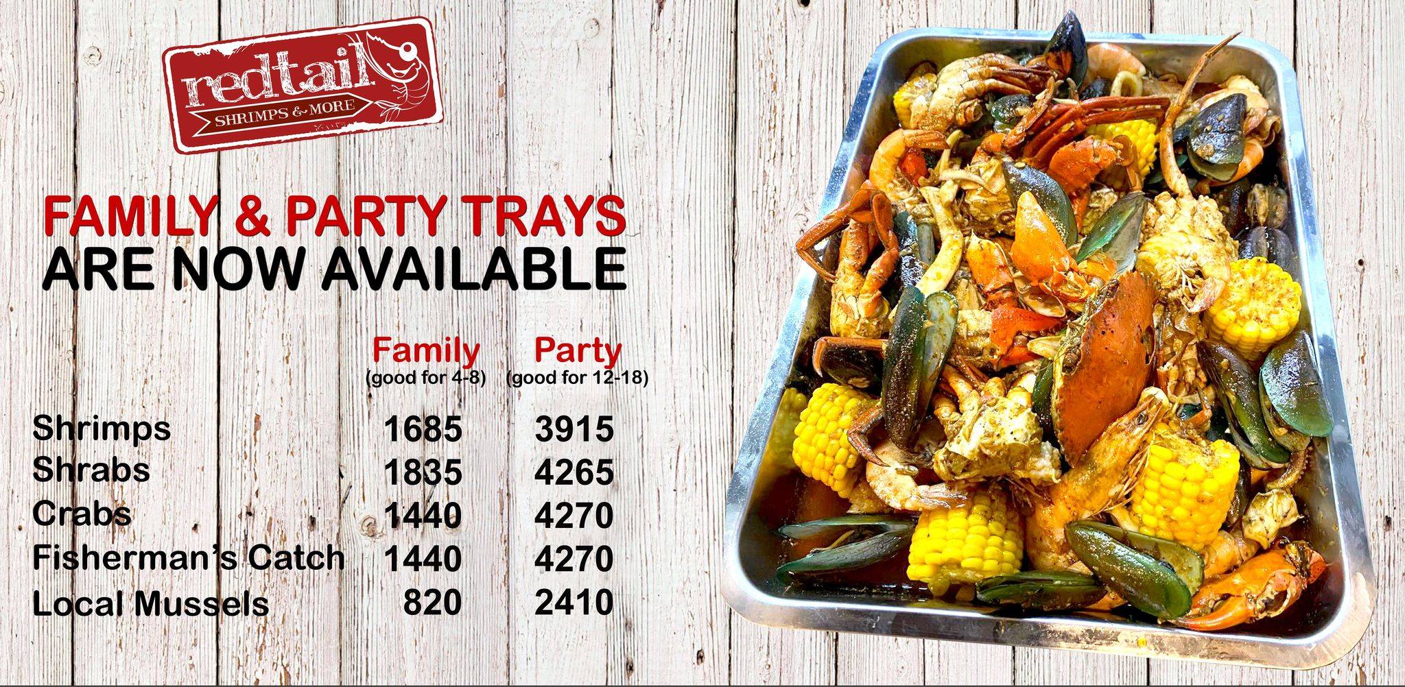 Menu at Redtail Shrimps & More restaurant, Cagayan de Oro, FMM4+69R