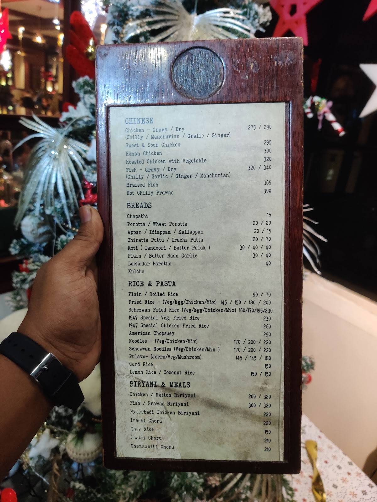 Menu at 1947 An Indian Restaurant, Kakkanad