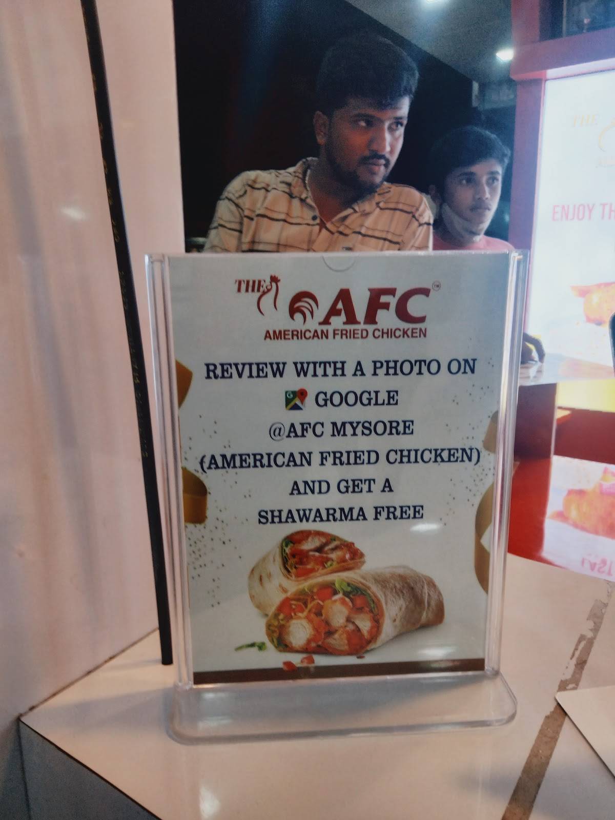Menu at AFC Mysore (American Fried Chicken Mysuru), Mysuru