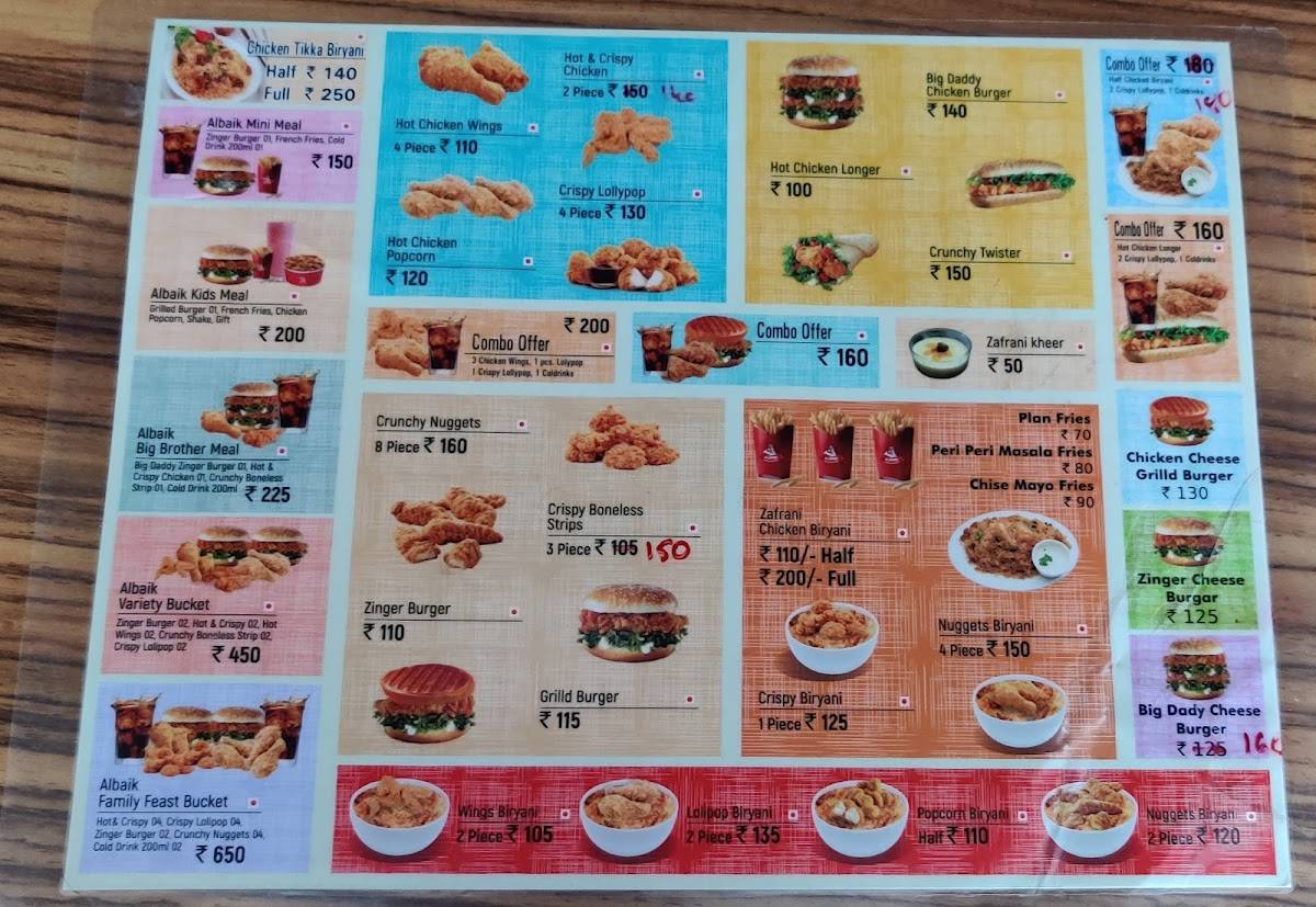 Menu at ALBAIK, Bharuch
