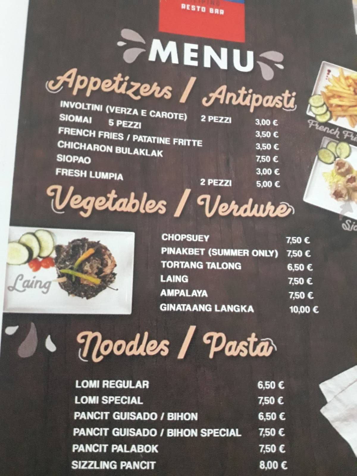 Speisekarte von Ala-eh filipino resto-bar, ROM