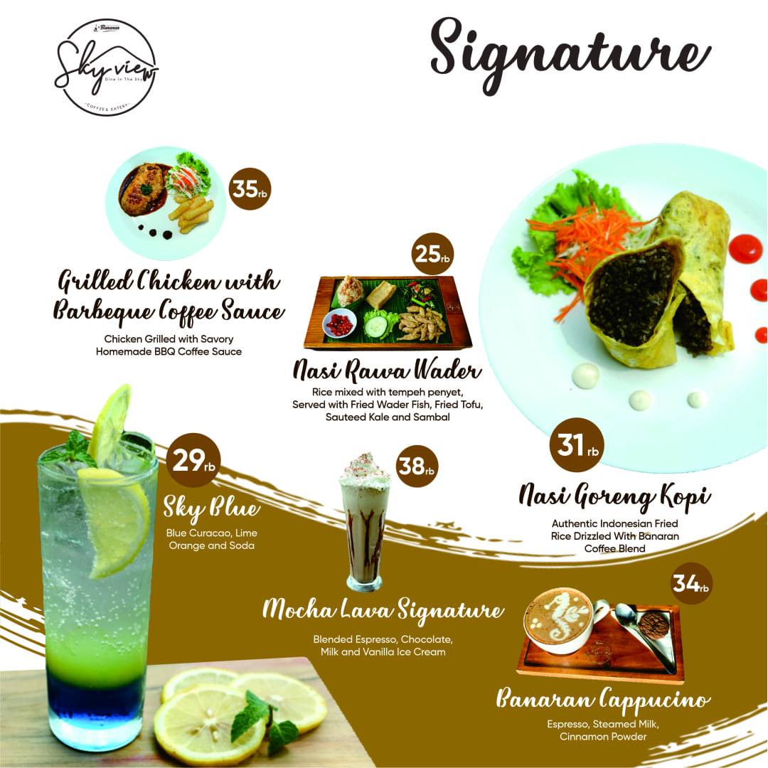 Menu at Banaran Sky View restaurant, Bawen