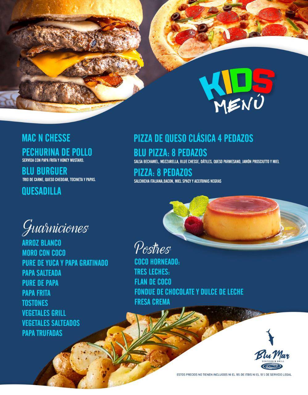 Carta del restaurante Blu Mar Seafood and Grill, Palenque