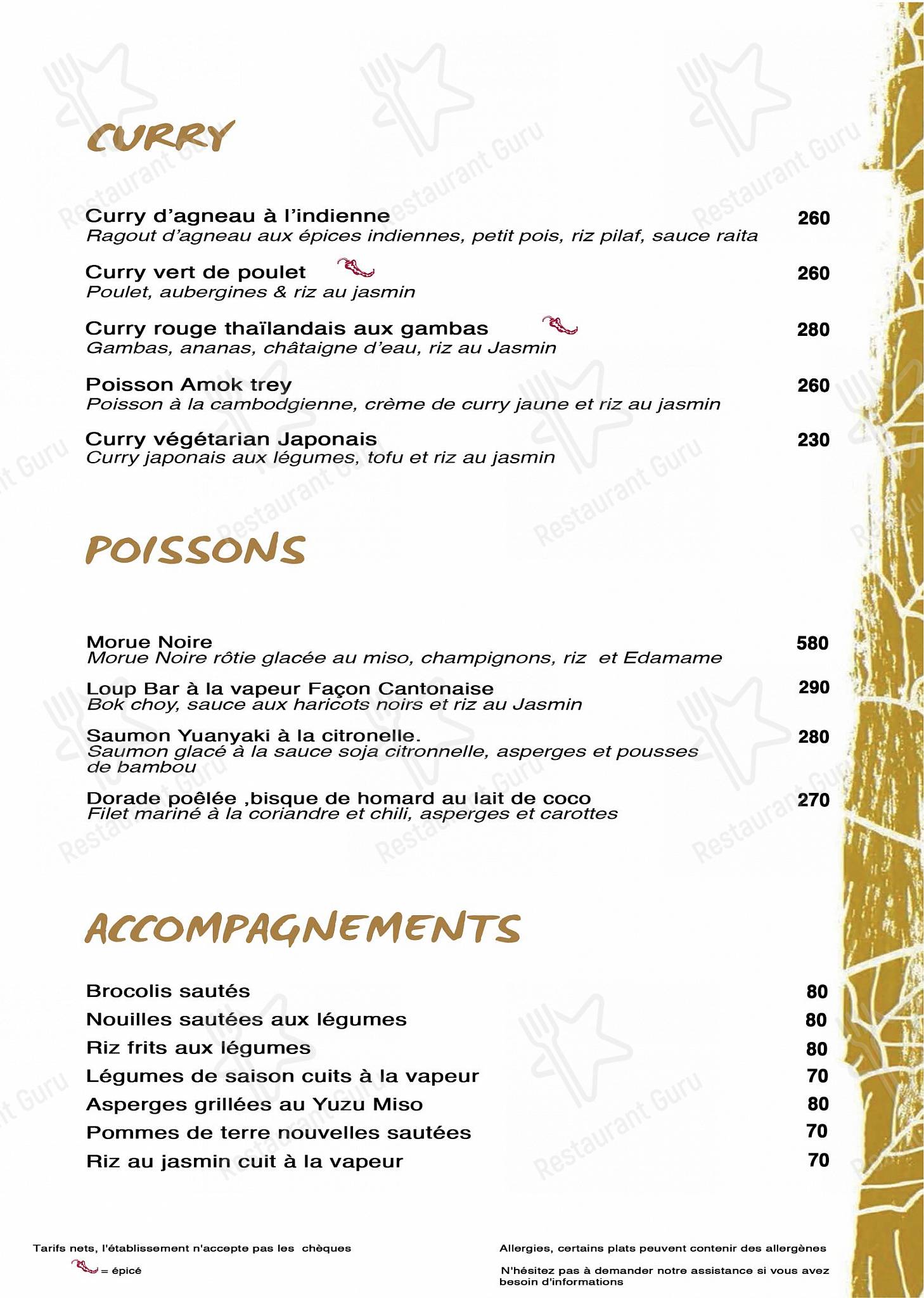 Carta de buddahbar, Marrakech