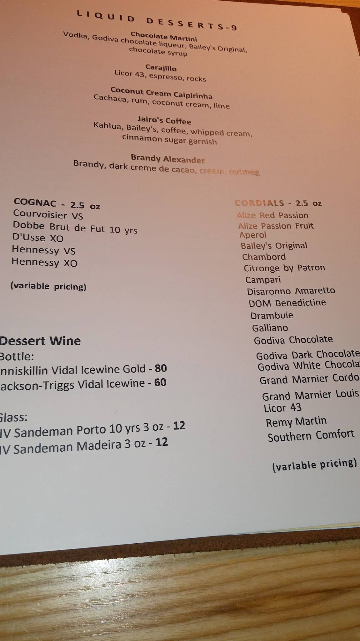 Menu at Carnaval Brazilian Grill restaurant, Sioux Falls