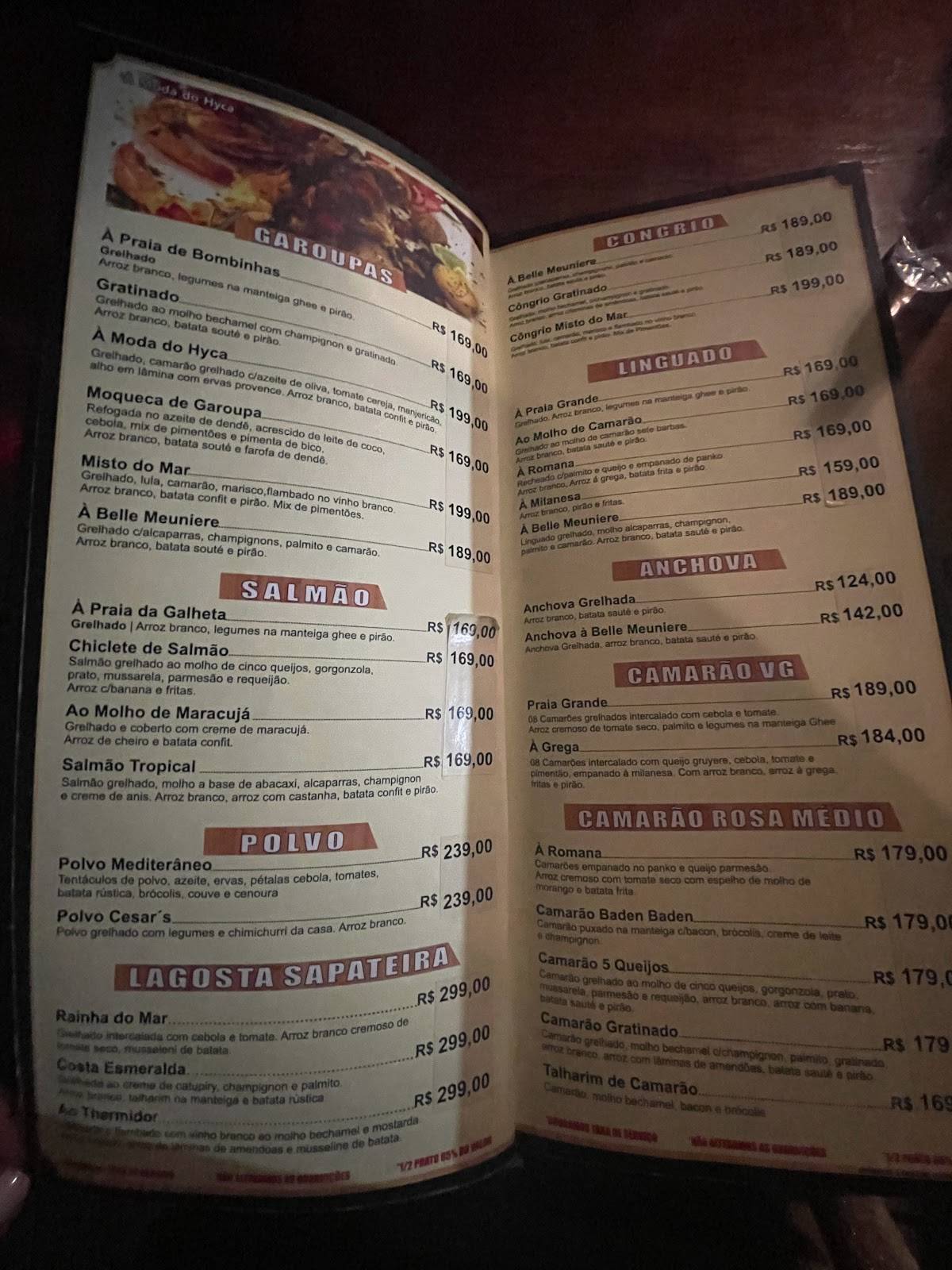 Menu em Cesar Restaurante - FECHADO, Bombinhas, Av. Leopoldo Zarling