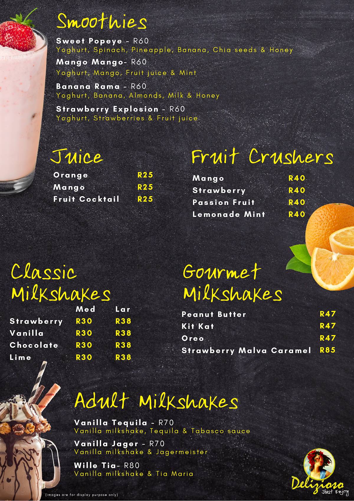 Menu at Delizioso restaurant, Centurion, Shop 82 - 83