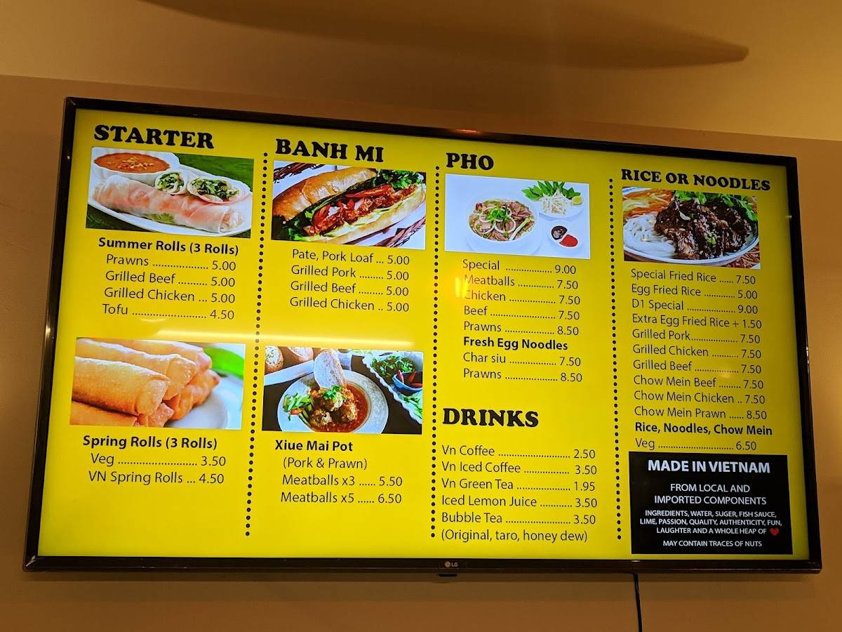 Menu at District One Vietnamese Kitchen restaurant, London