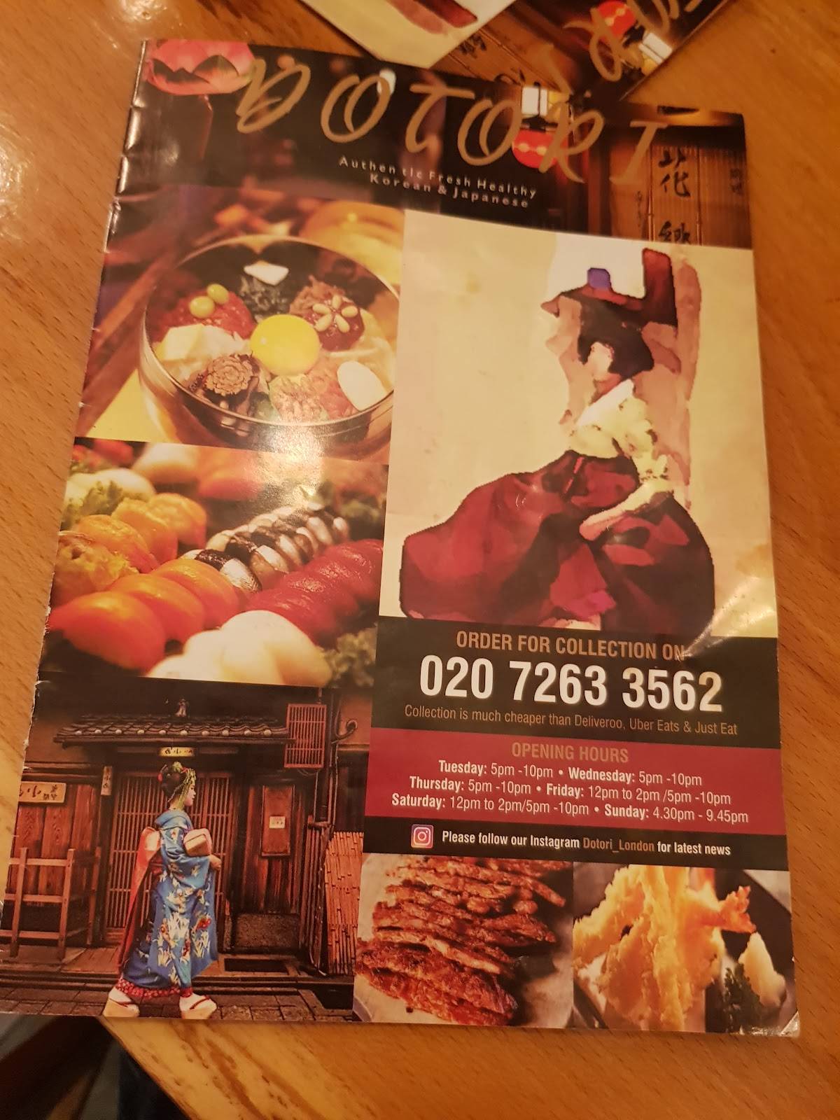 Menu at Dotori Korean and Japanese -Walk in system- restaurant, London