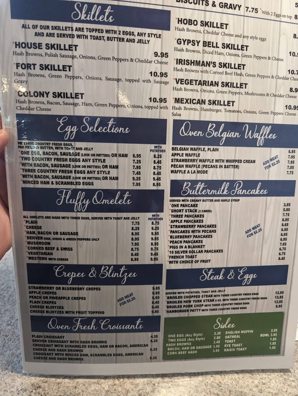 Menu at Fort Colony Restaurant, Fort Madison