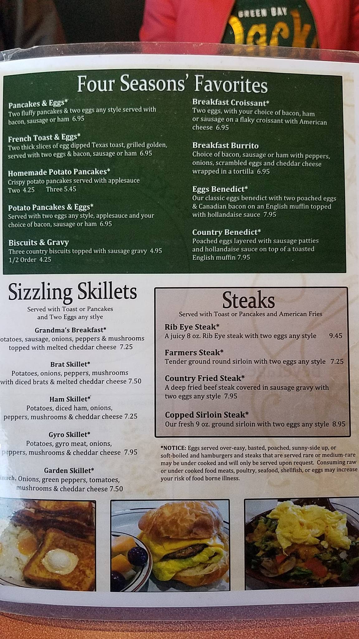 Menu at Four Seasons Family Restaurant, Manitowoc