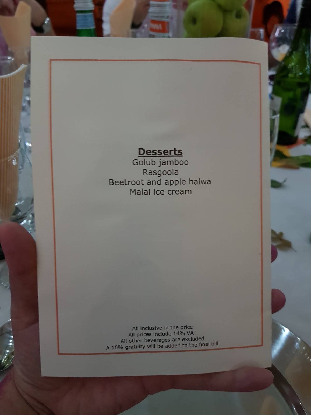 Menu at Geet Indian Restaurant, Pretoria