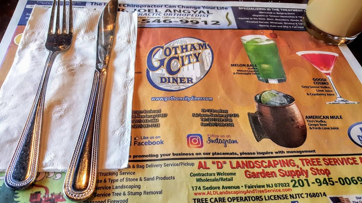 Menu at Gotham City Diner pub & bar, Ridgefield