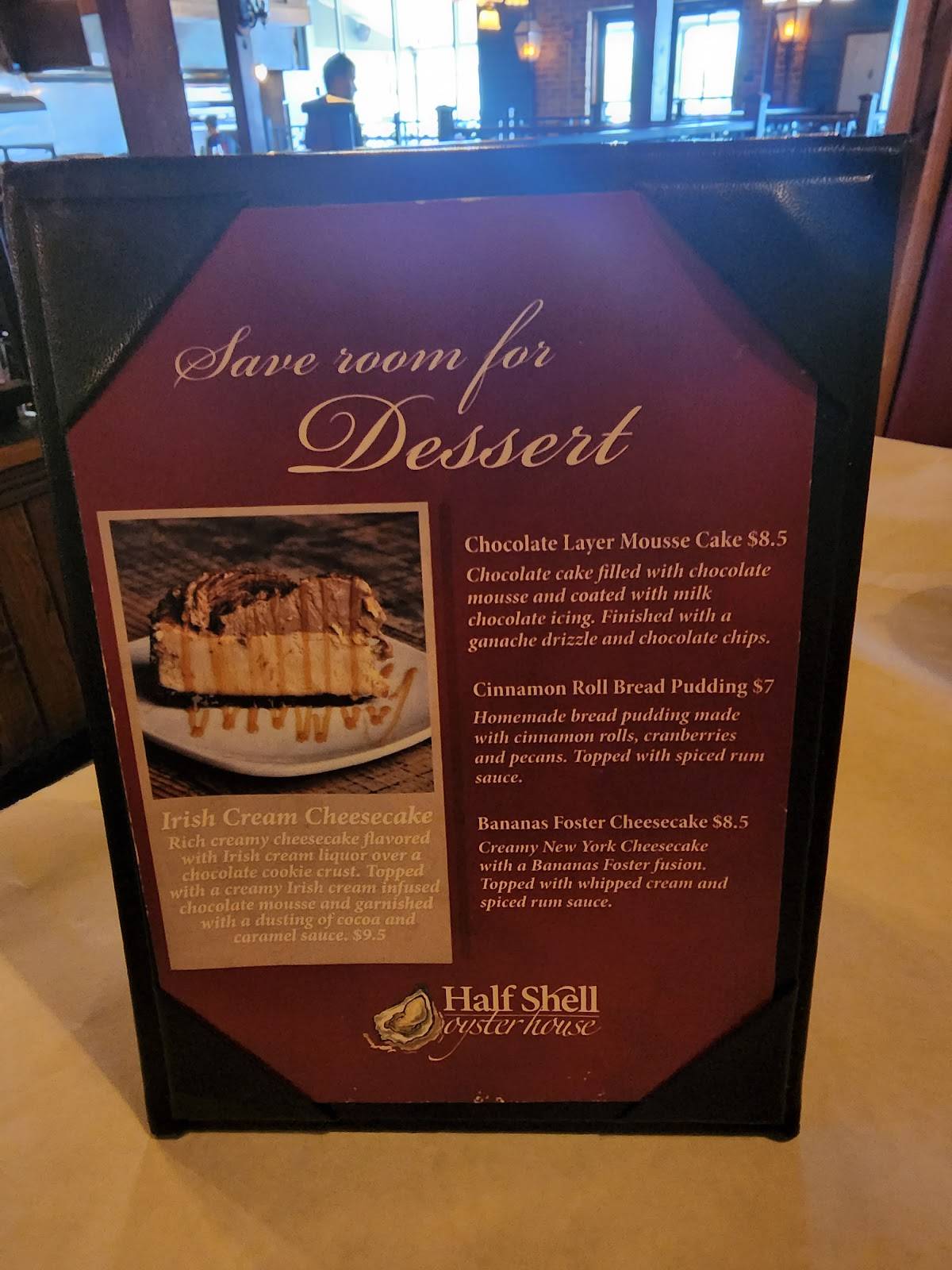 Menu at Half Shell Oyster House restaurant, Gulfport