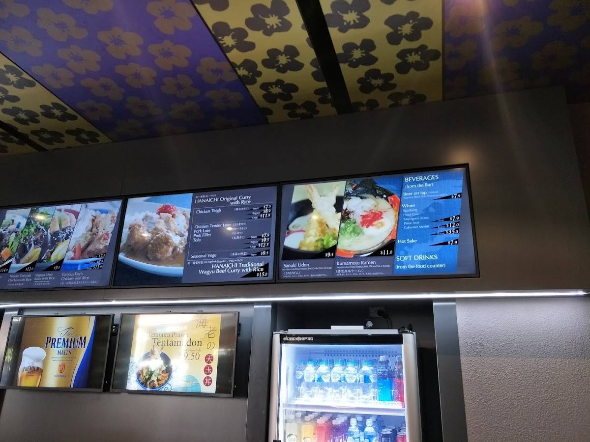 Menu at Hanaichi restaurant, Melbourne, QV Square