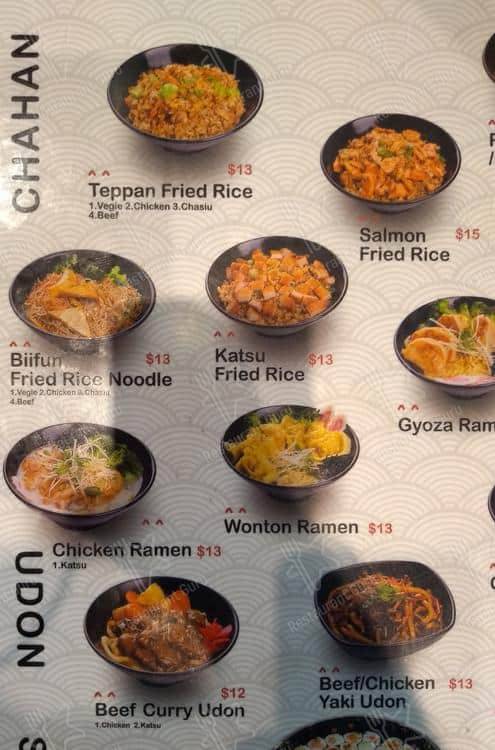 Menu at Ichimaki restaurant, Docklands, 313 Spencer St