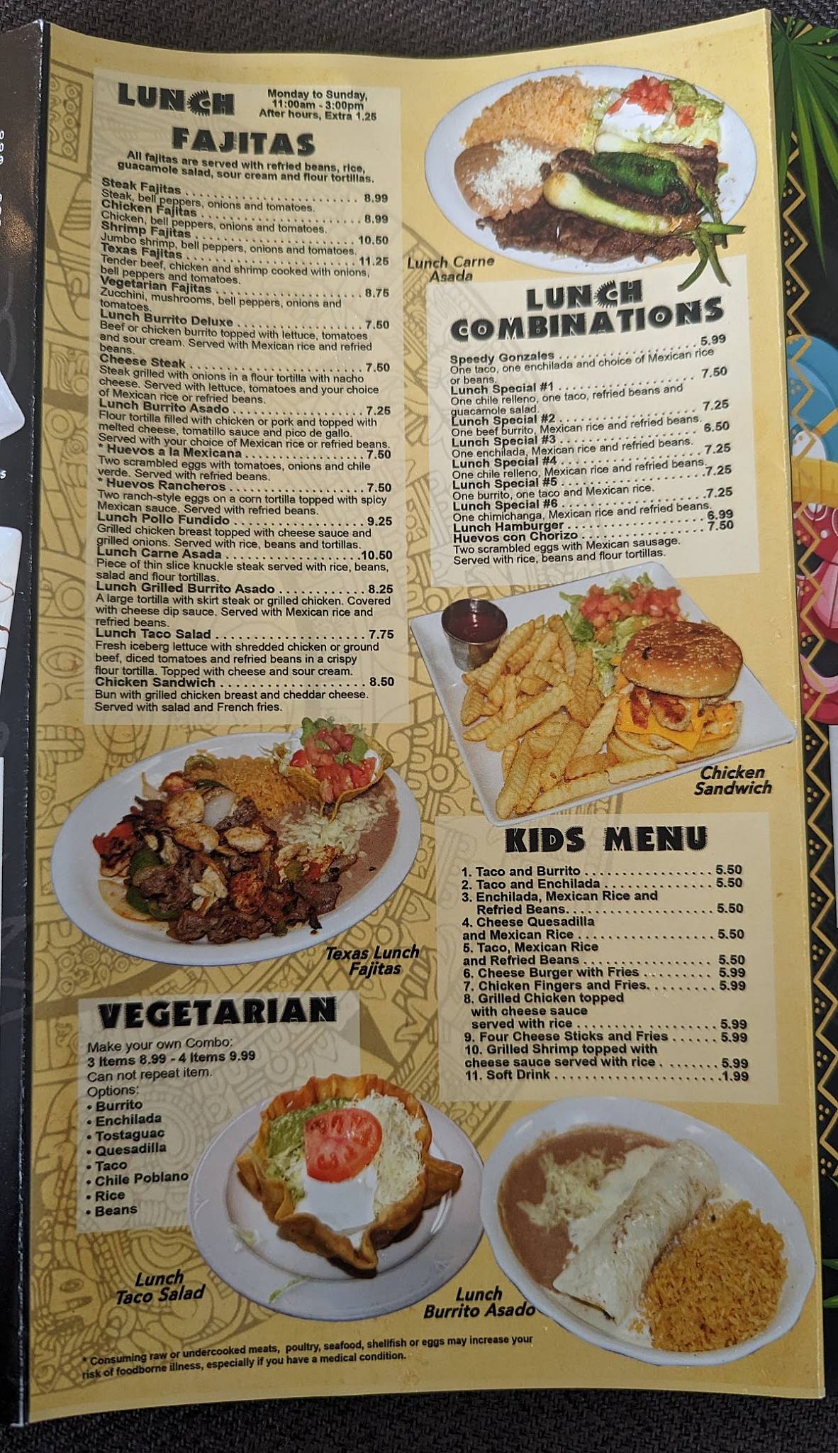 Menu at Los Mayas Mexican Grill Taylors restaurant, Greer