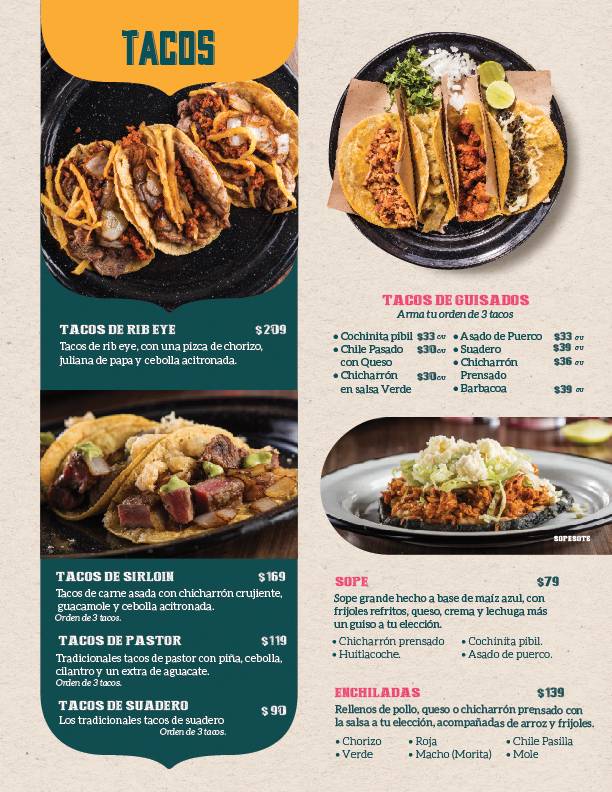 Carta del restaurante Macho Mexicano, Chihuahua, Perif. del la Juventud ...