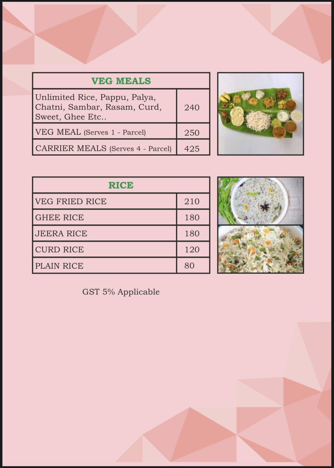 Menu at Narmada Chain Of Restaurant [Koramangala], Bengaluru