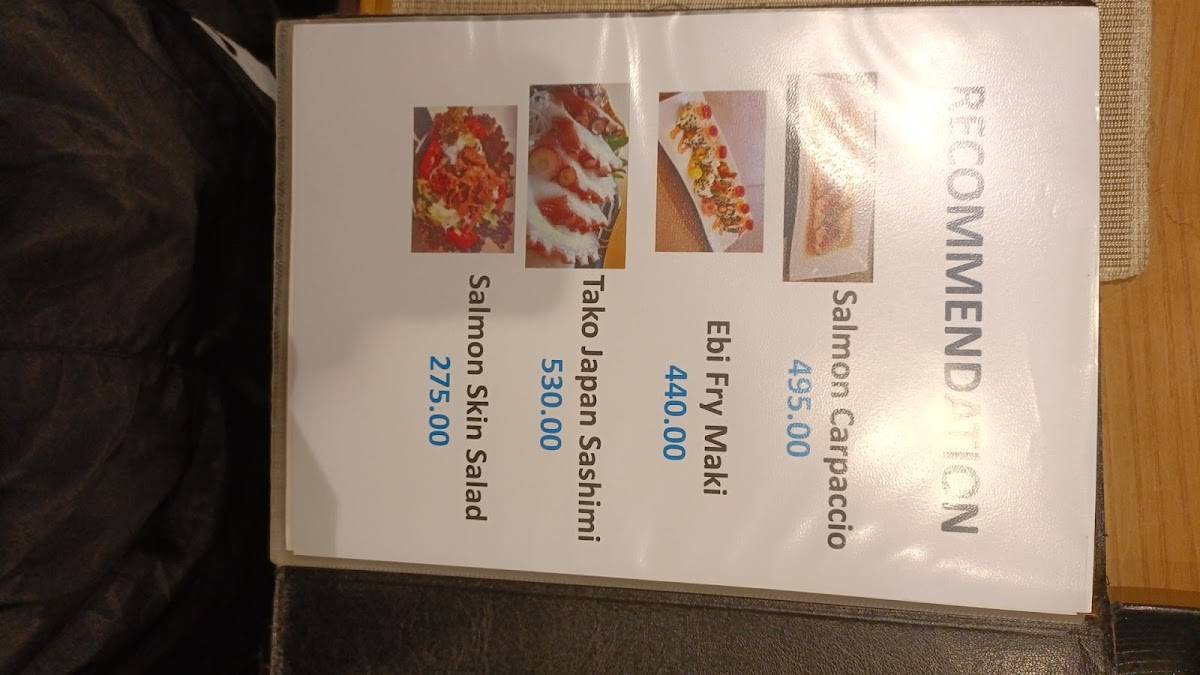 Menu at Nonki Japanese Restaurant (Davao), Davao City