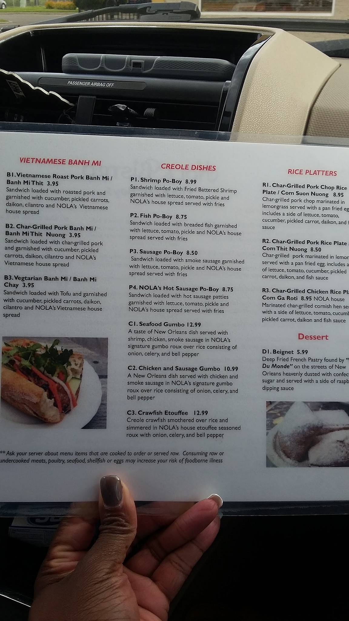 Menu at Noosh Afghan Cuisine restaurant, Lansing
