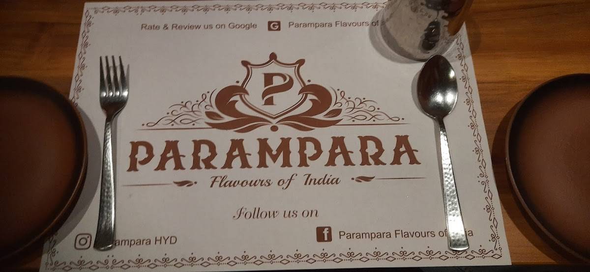 Menu at Parampara - Flavours Of India, Hyderabad