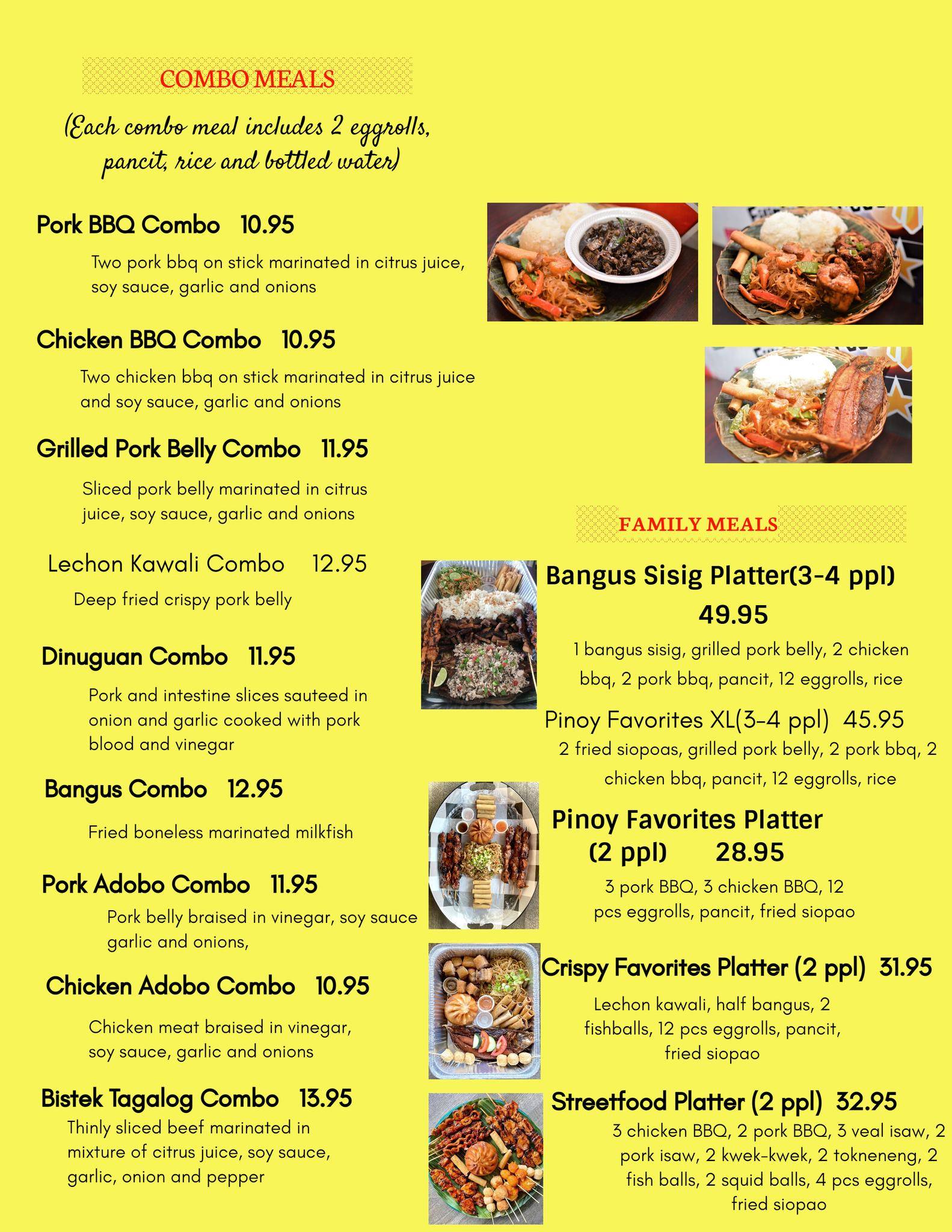 Menu at Pinoy Grill Authentic Filipino Street Foods restaurant ...
