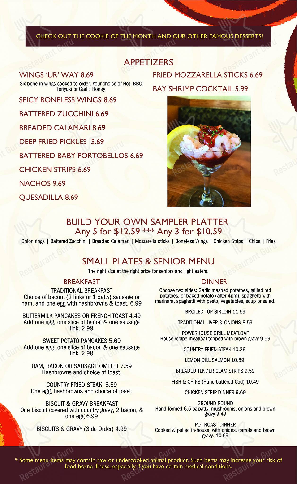 Menu at Powerhouse Grill restaurant, Yakima