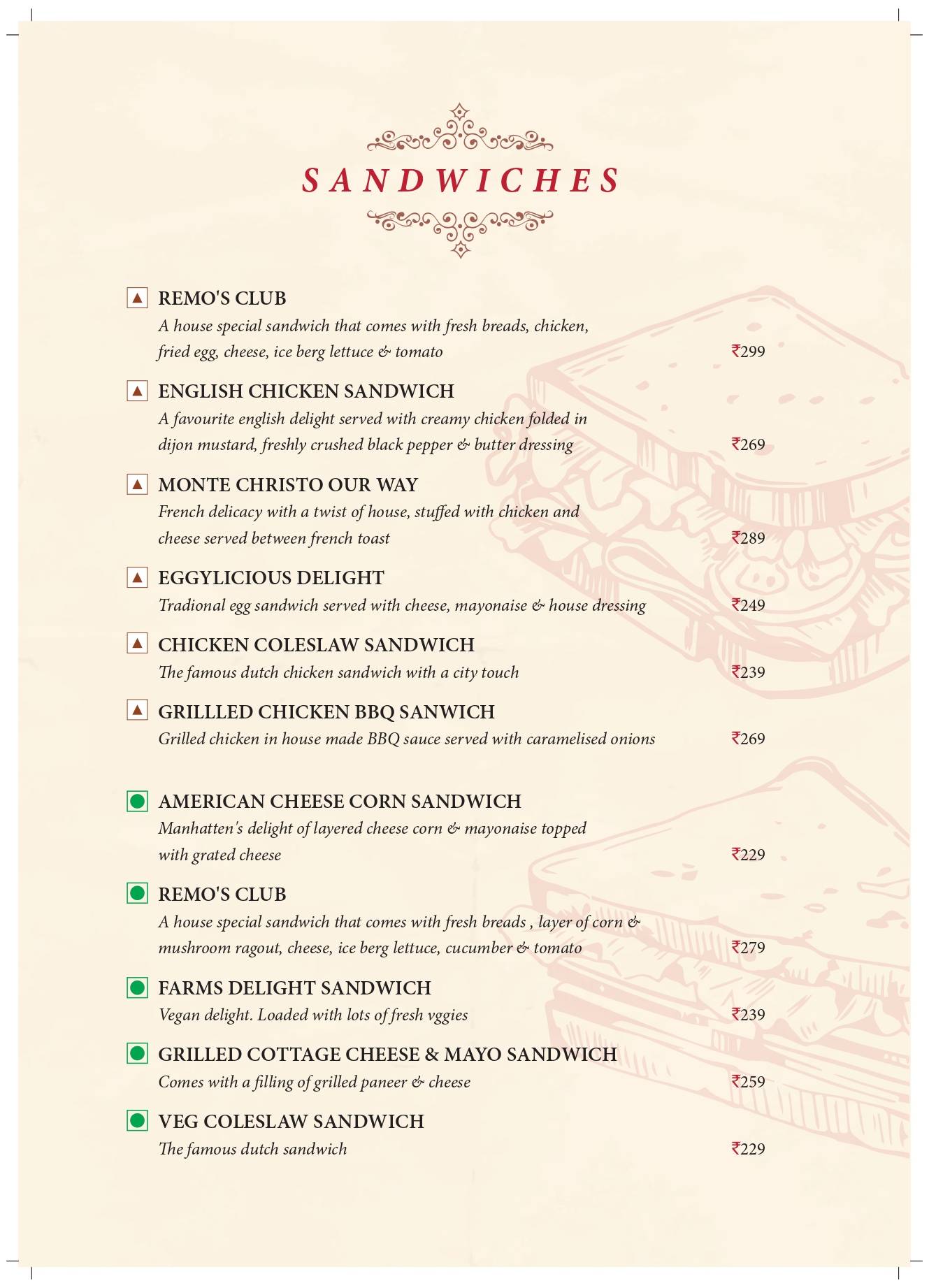 Menu at Remo's The Coffee Shop & Global Bistro, Kolkata