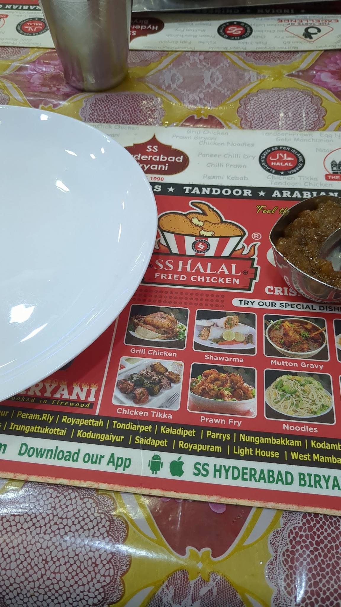 Menu at SS Hyderabad Biryani Parrys, Chennai