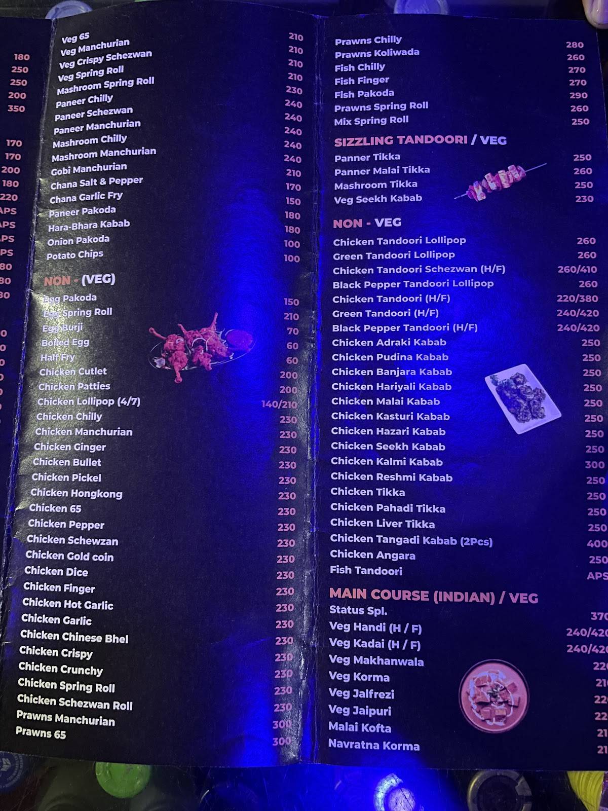 Menu at Status Bar & Restaurant, Mumbai