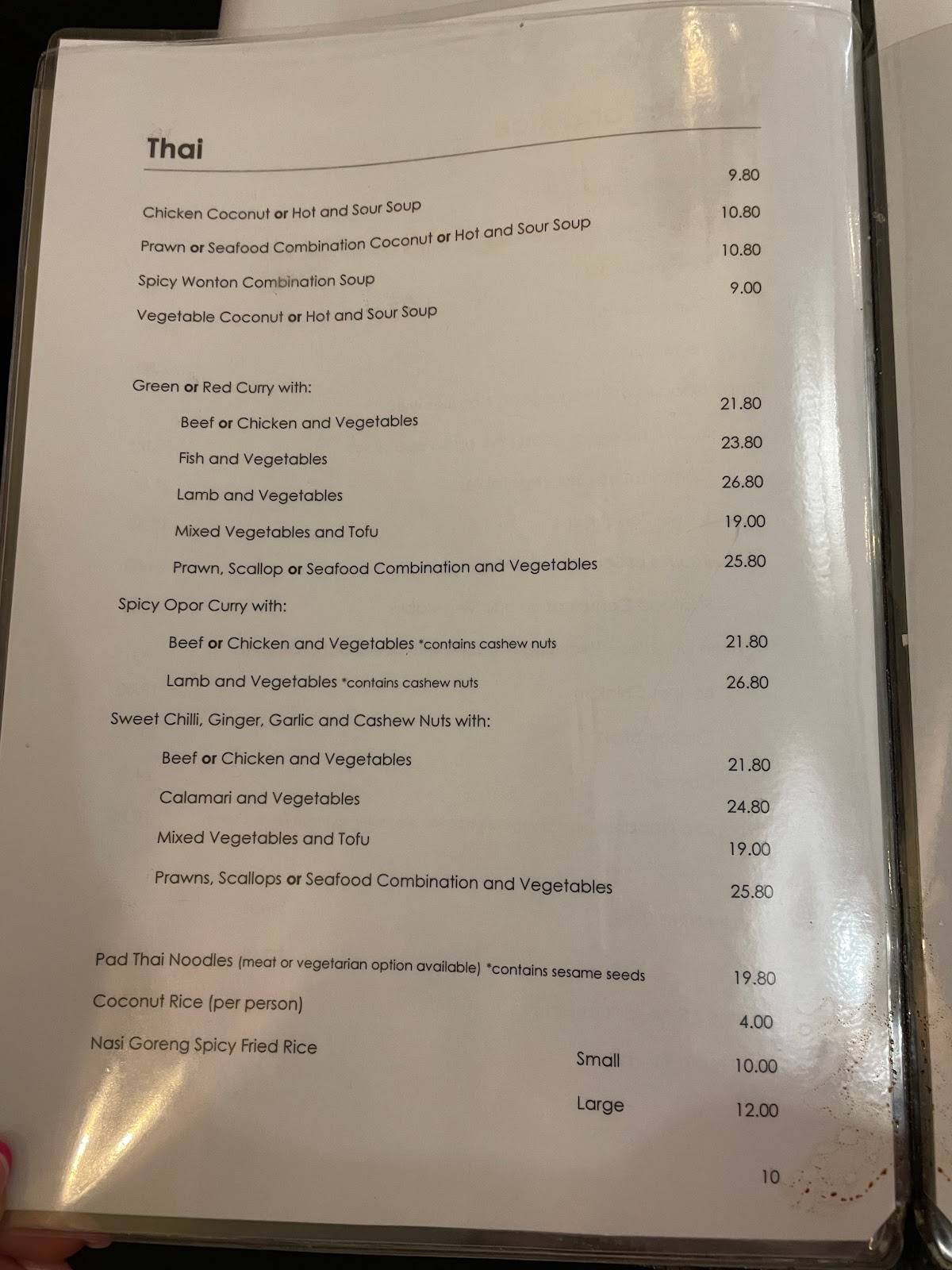 Menu at Sun & Mei Chinese and Thai Restaurant, Mornington
